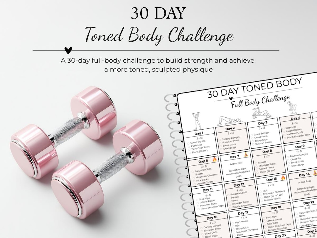 30 Day Toned Body Workout Plan | Full Body Fitness Challenge (printable ...
