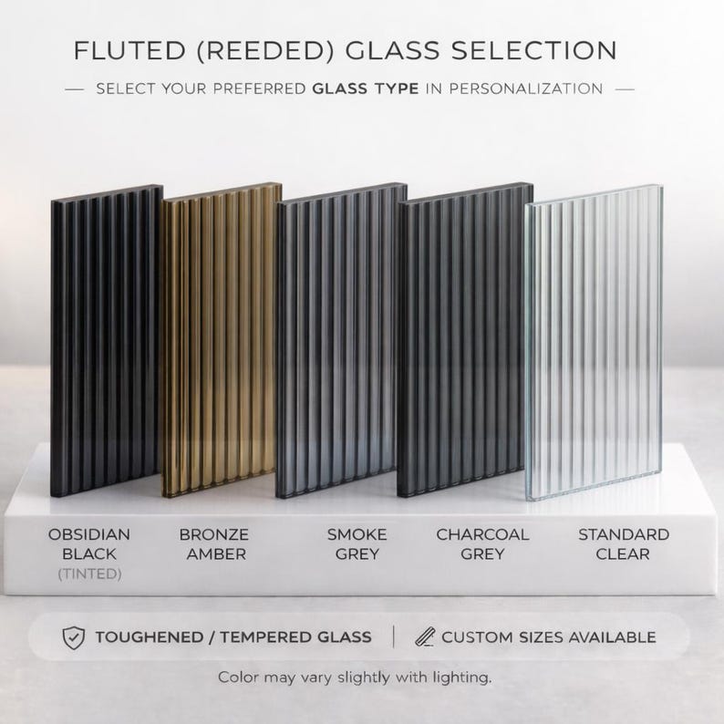 Bespoke Fluted Glass Room Divider, Gold Stainless Steel Partition Wall ...