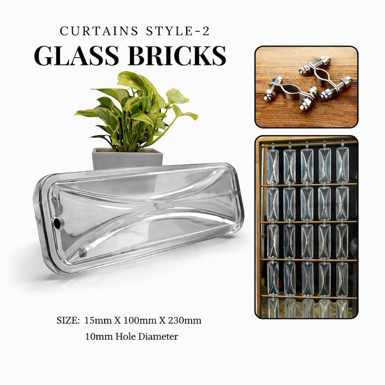 Buy Glass Block Room Divider, Gold Metal Partition Screen, Modern Glass ...