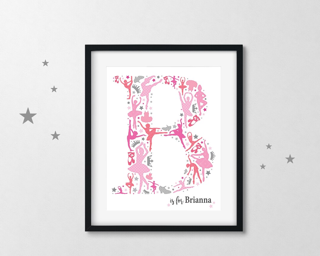 Custom Ballerina Monogram Print Ballet Dancer Monogram Girls' Dance ...