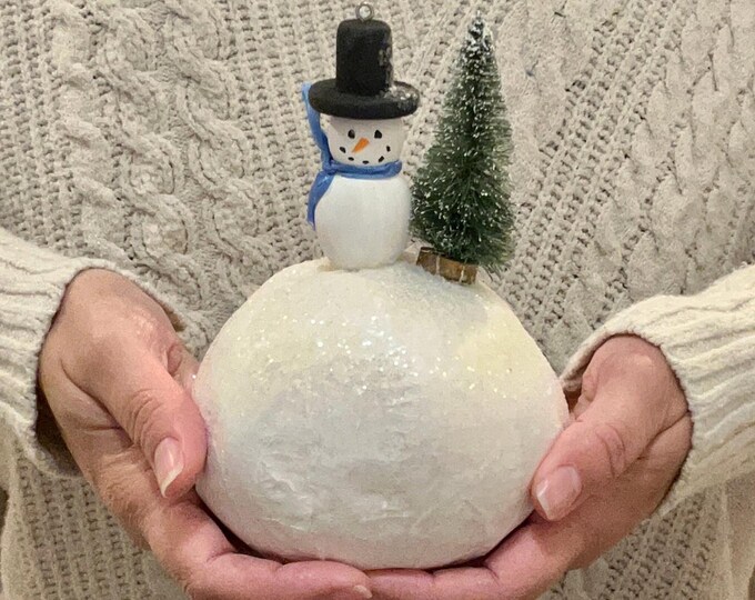 Snowman on Snowball Surprise Ball - Sample Sale/ready Made - Etsy