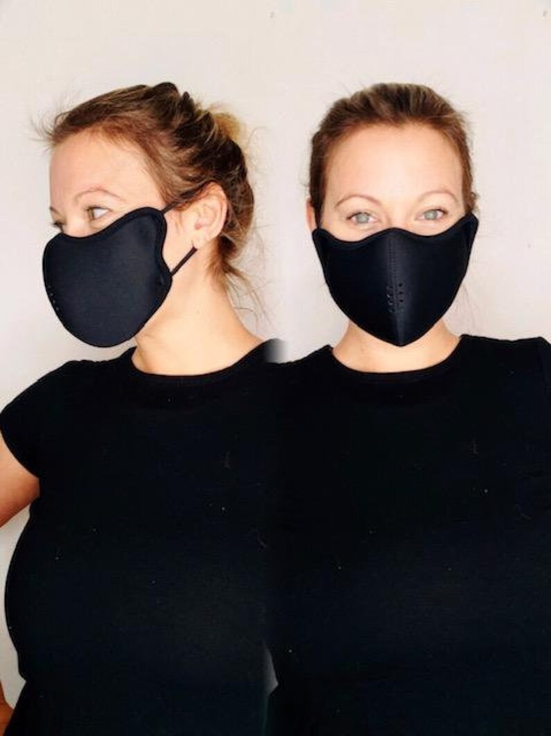Face Mask Black Neoprene Face Mask Washable Reusable Mask | Etsy