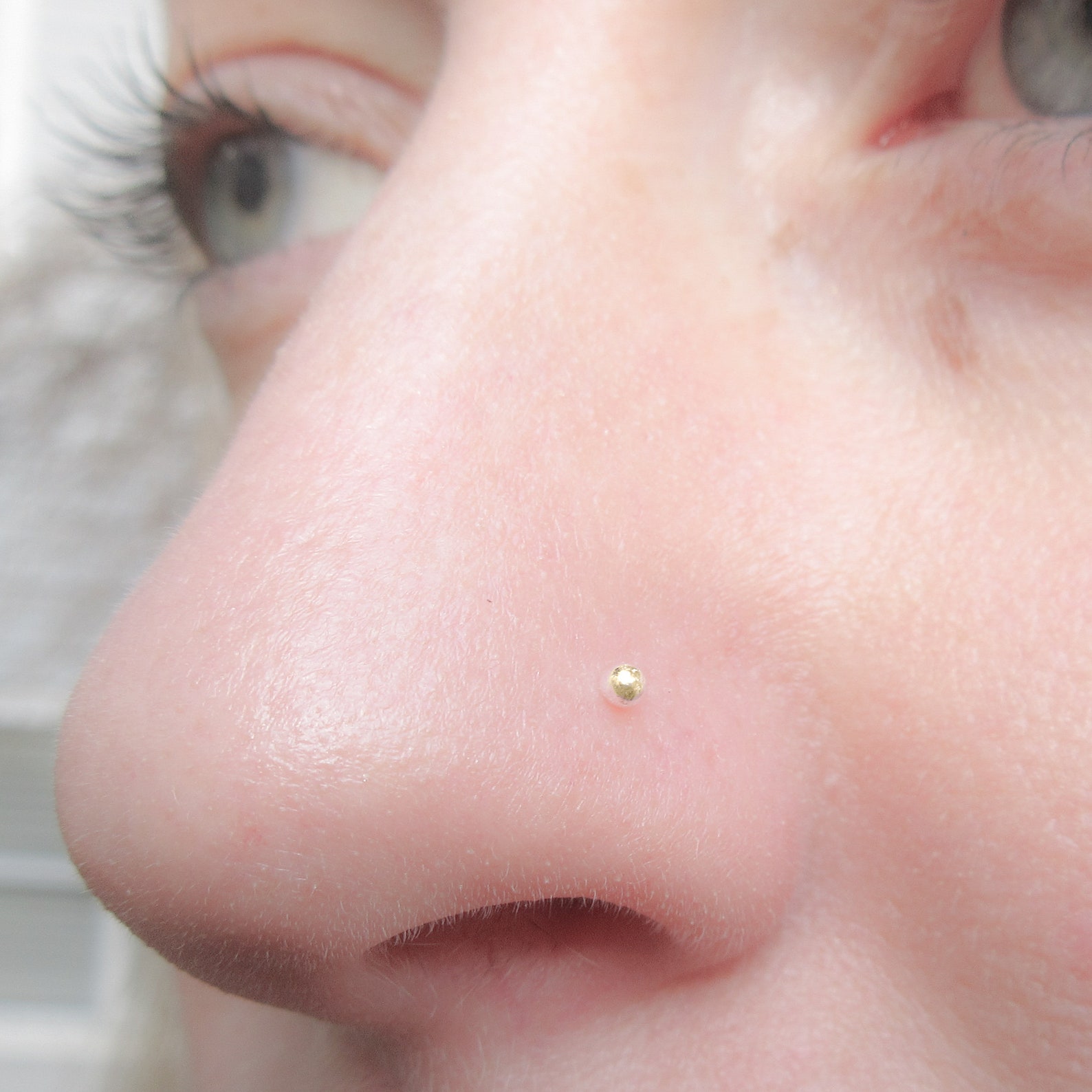 Solid Gold Nose Stud 10K Yellow Gold 24 Gauge Ball End Nose - Etsy