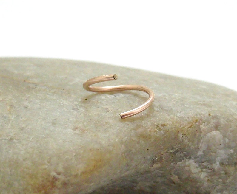 14K Rose Gold Filled Helix Piercing 20 Gauge Rose Gold Conch - Etsy