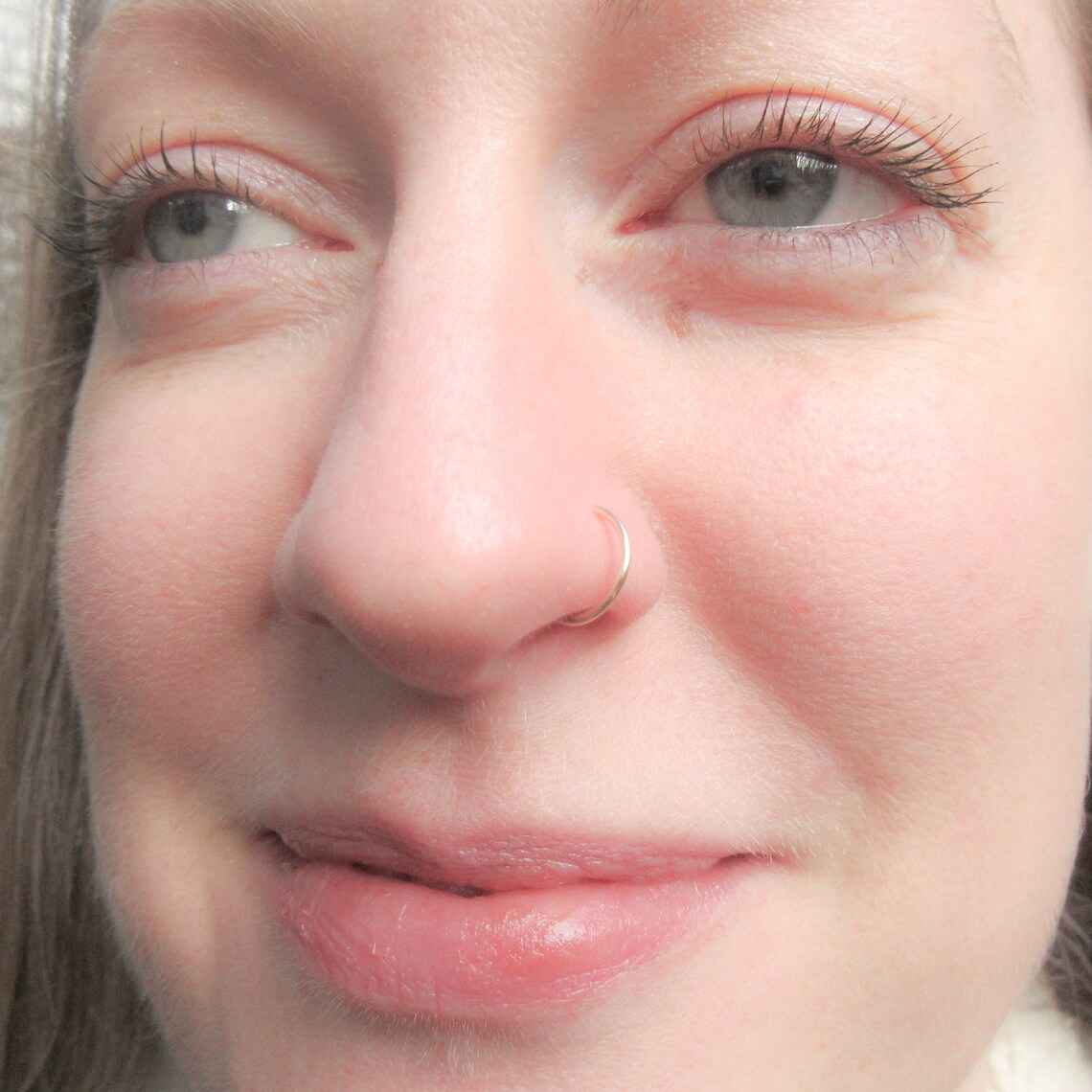 Hammered Sterling Silver Nose Hoop, 20 Gauge Argentium Silver Nose Ring ...