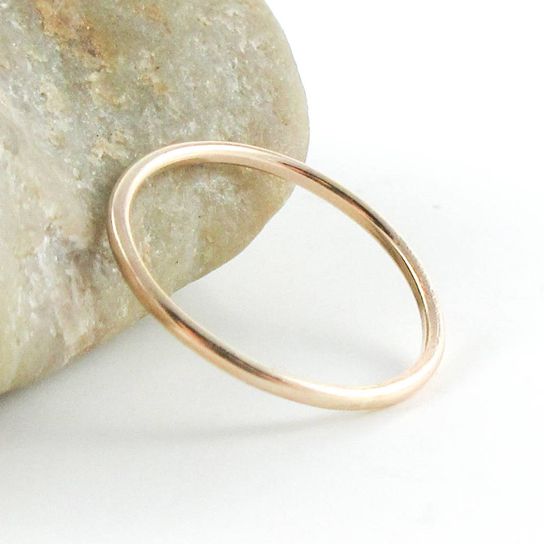 Thin Gold Wedding Band, 14K Gold Fill Ring - Etsy