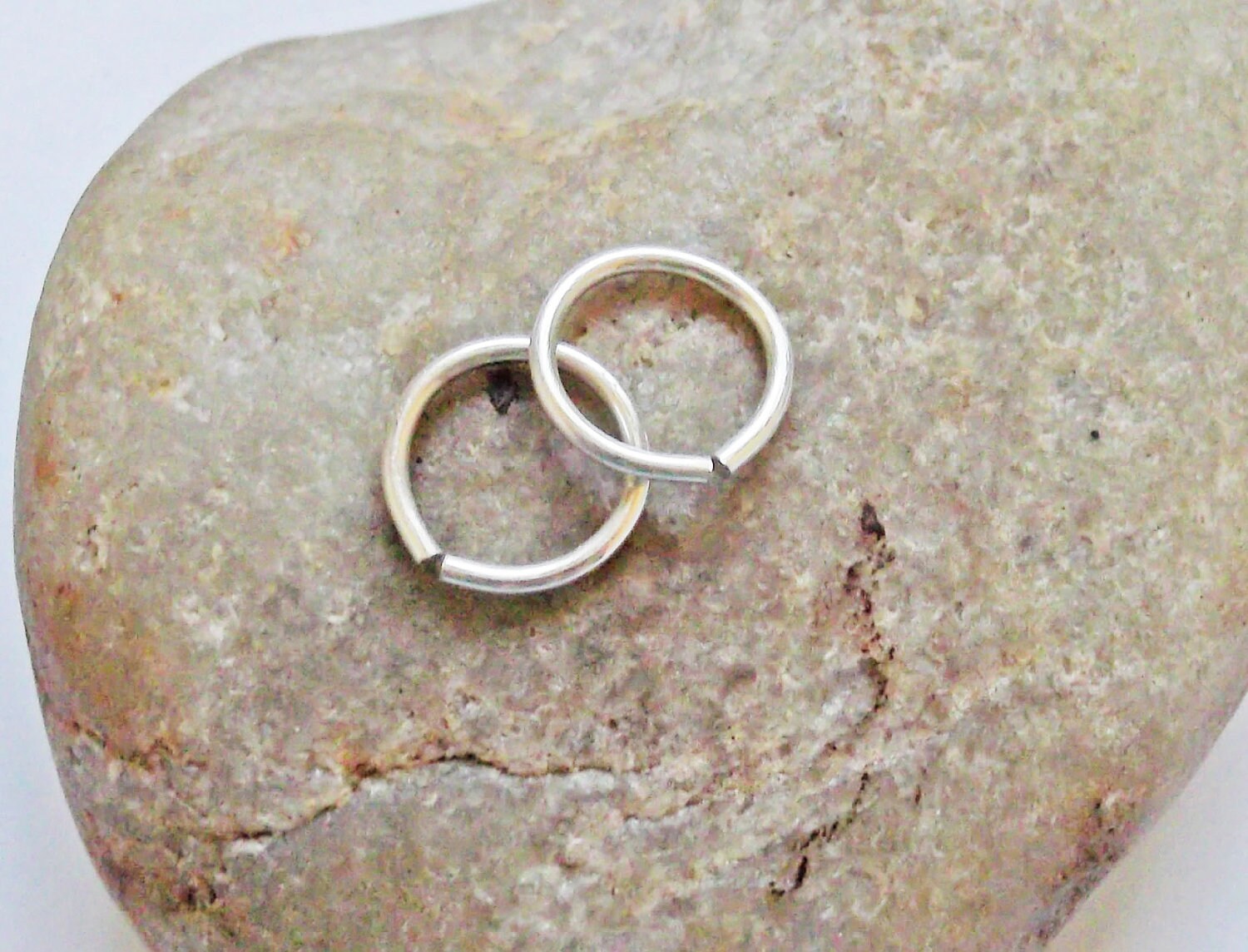 Sterling Silver Mini Hoops 18 Gauge Argentium Silver Helix | Etsy