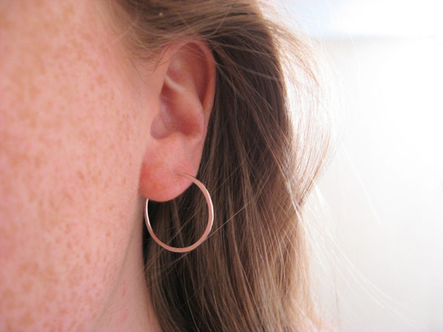 One Inch Sterling Silver Hammered Hoops, 18 Gauge Hoop Earrings - Etsy
