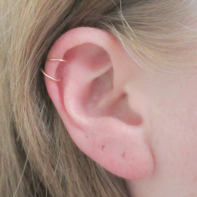 14K Rose Gold Filled Helix Piercing 20 Gauge Rose Gold Conch - Etsy