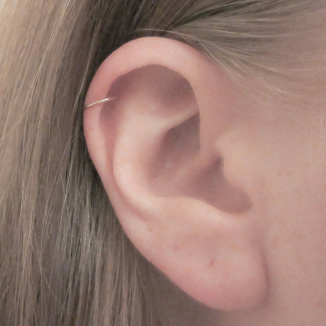14K Rose Gold Filled Helix Piercing, 20 Gauge Rose Gold Huggie Hoop - Etsy