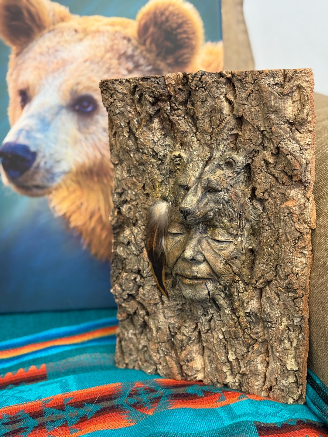 Bear Spirit of the Forest, Bark Tree Art, by Debra Bernier Shaping ...
