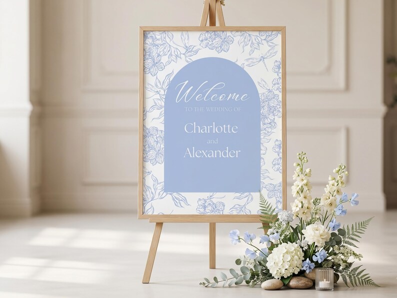 Editable Wedding Welcome Sign Template, Minimalist Modern Wedding ...