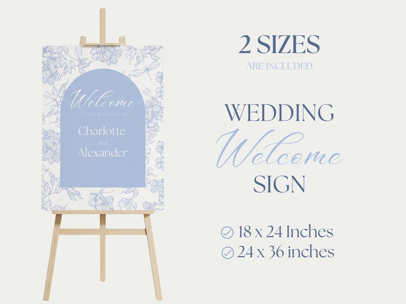 Editable Wedding Welcome Sign Template, Minimalist Modern Wedding ...