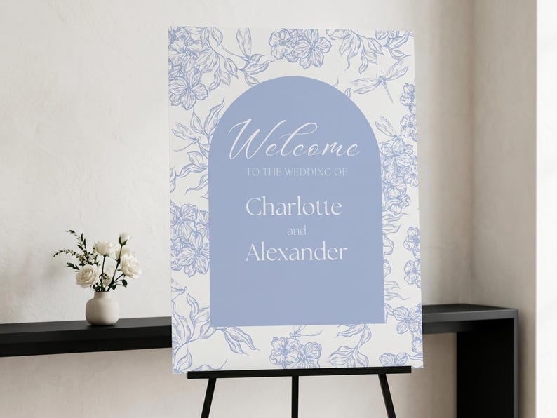Editable Wedding Welcome Sign Template, Minimalist Modern Wedding ...