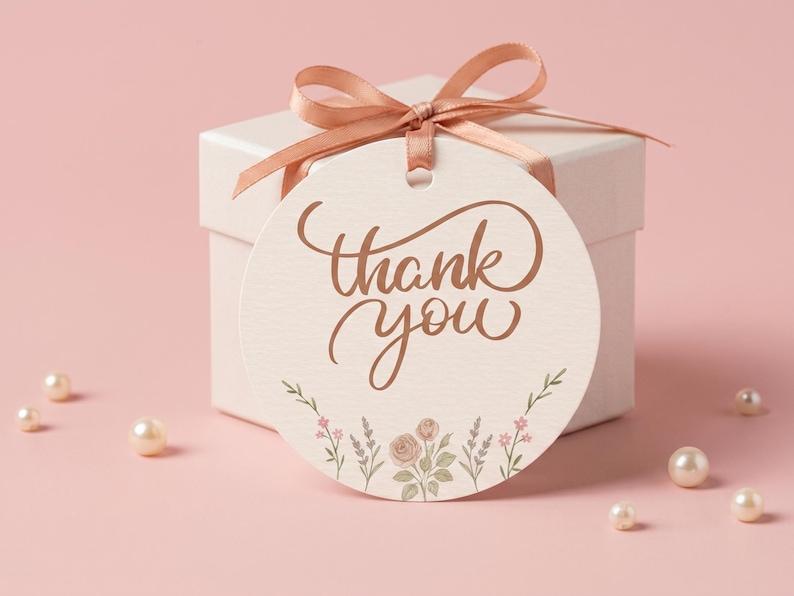 Pink Favor Tags, 2 Inch Circle, Editable Canva Template (baby and ...