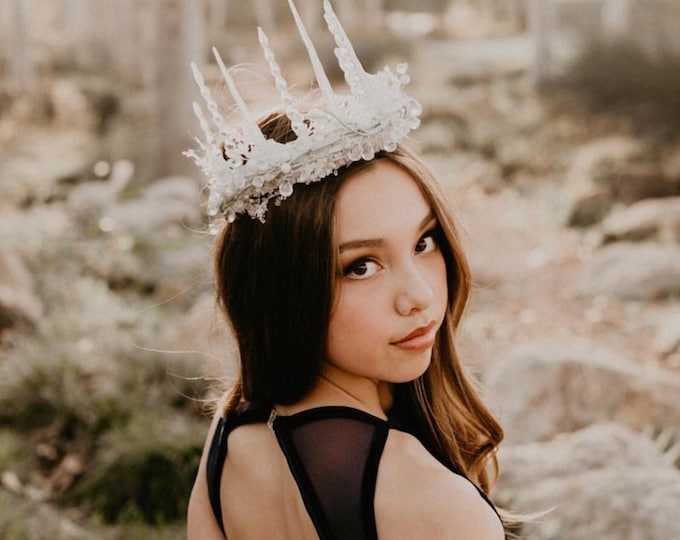 Snowflake Crown, Winter Crown, Crystal Crown, White Queen, Snow Queen ...
