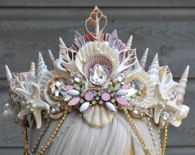 Seashell Mermaid Crown Adult, Mermaid Headpiece, Costume Accessory ...