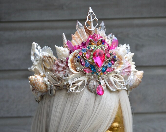 Jeweled Seashell Adult Mermaid Crown Siren Headpiece Costume - Etsy