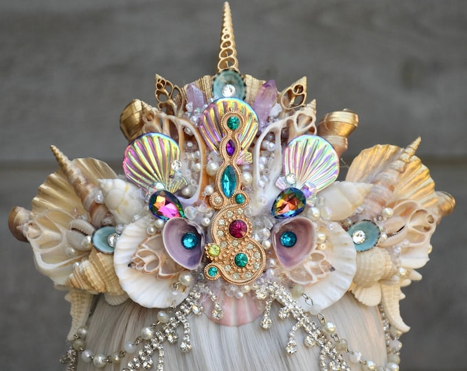 Seashell Mermaid Crown Adult, Mermaid Headpiece, Costume Accessory ...