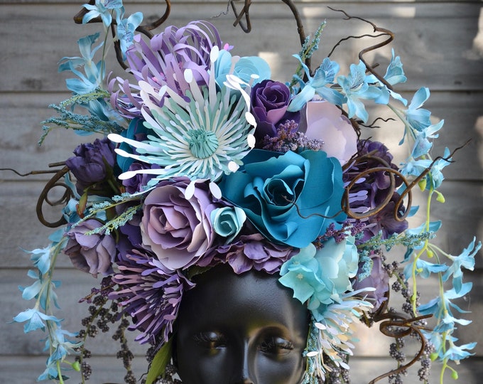 Flower Headpiece, Flower Headdress, Floral Headdress, Renaissance ...