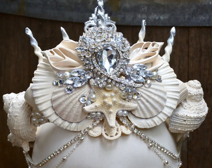 Mermaid Crown White Siren Photoshoot Pageant Runway Mermaid Costume ...