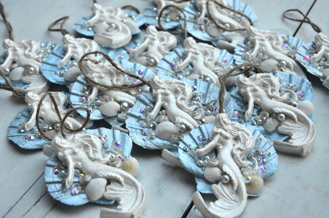 Mermaid Christmas Tree Ornament Shell Ornament Seashell - Etsy