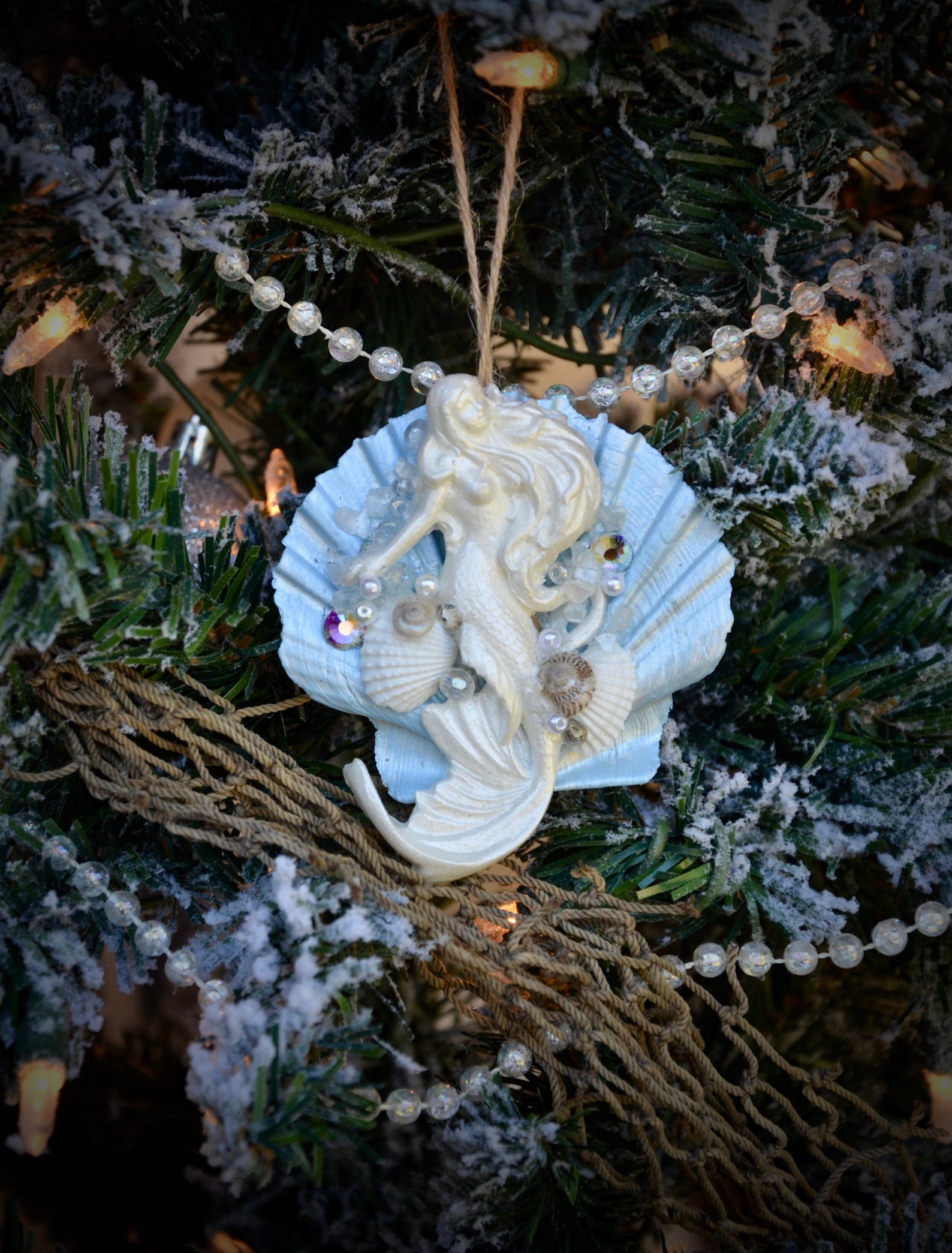 Mermaid Christmas Tree Ornament Shell Ornament Seashell - Etsy