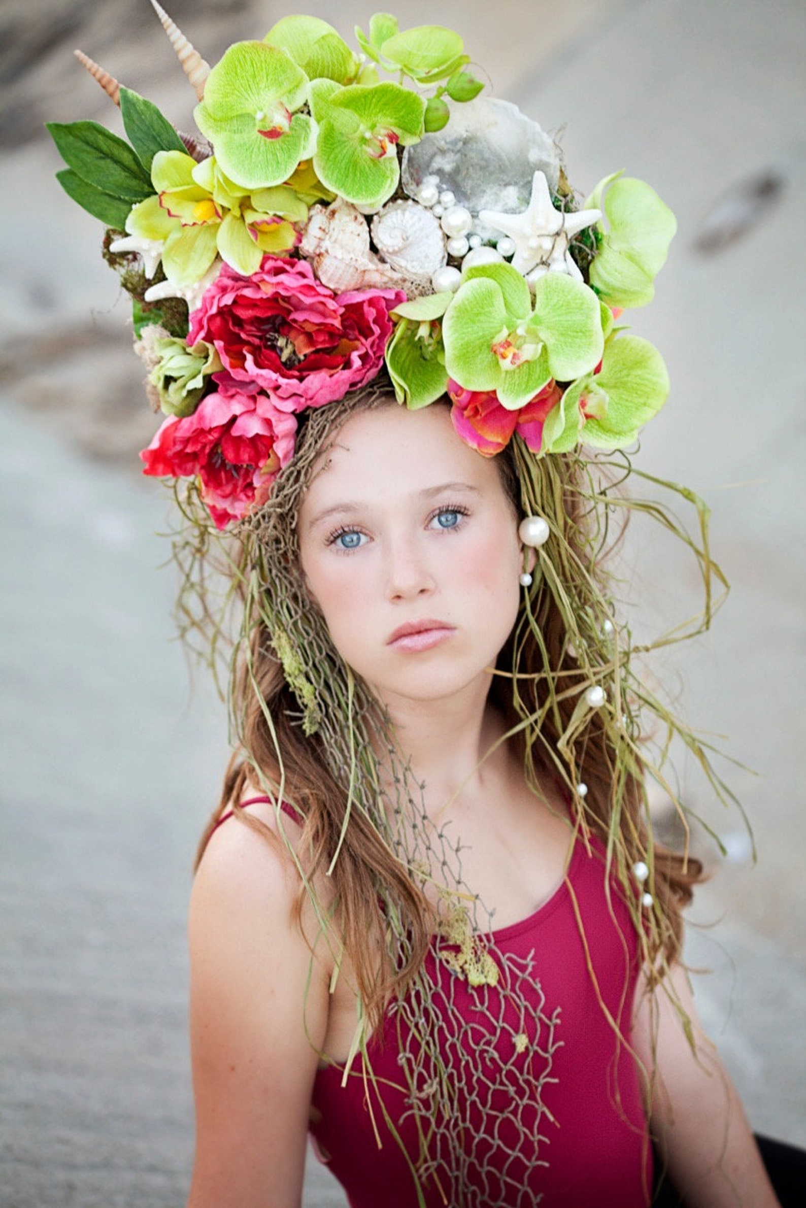 Custom Large Floral Headpiece: Goddess Headdress, Photography Prop - Etsy