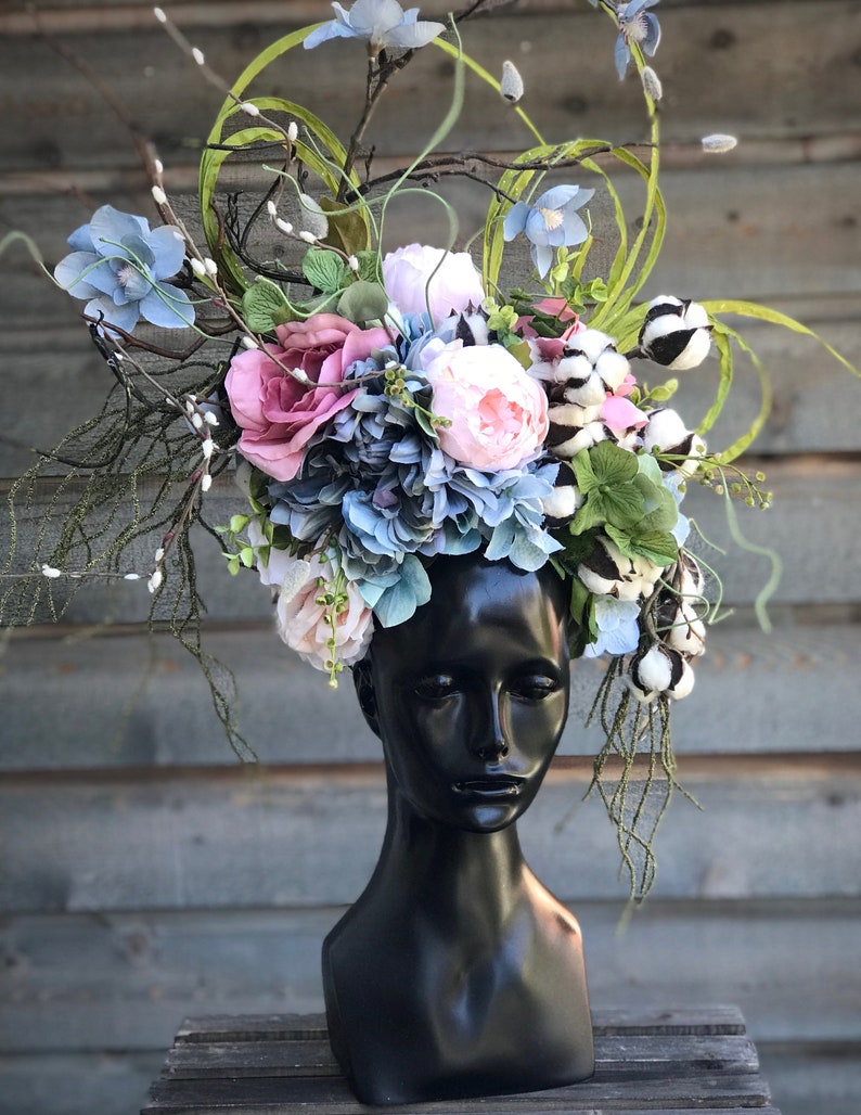 Custom Large Floral Headpiece: Goddess Headdress, Photography Prop - Etsy