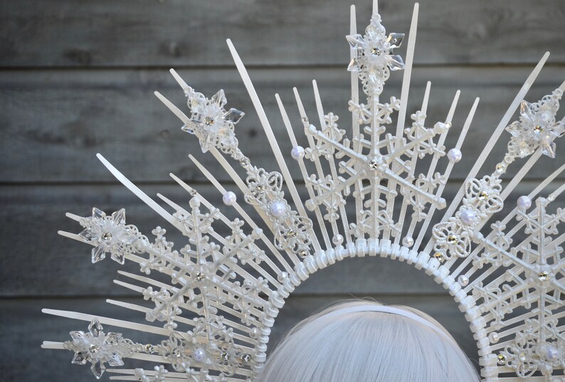 Snow Queen Snowflake Crown White Witch Fantasy Headpiece | Etsy