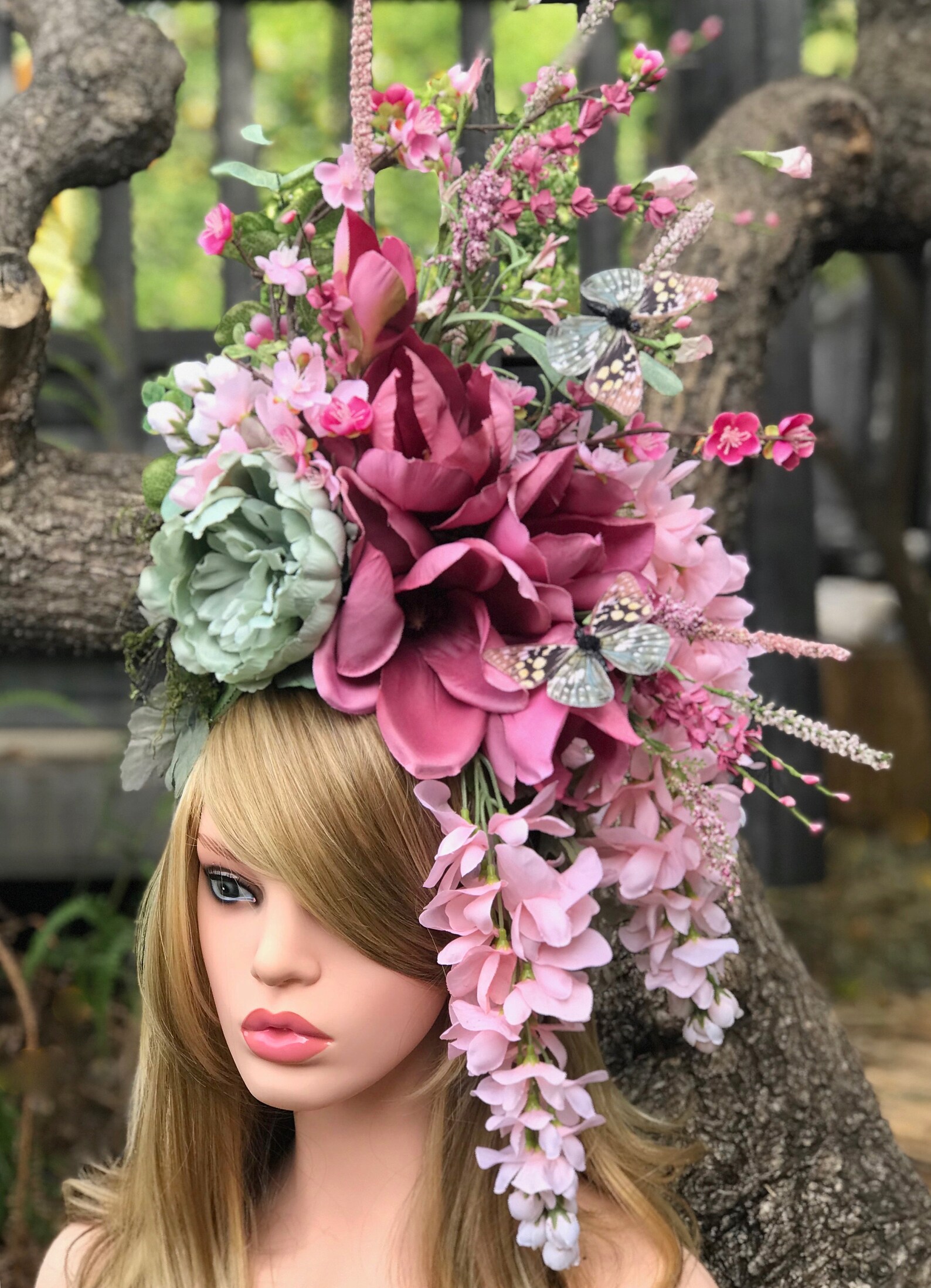 Custom Large Floral Headpiece: Goddess Headdress, Photography Prop - Etsy