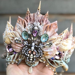 Custom Designed Mermaid Crown Adult, Sea Queen Crown, Seashell Crown ...