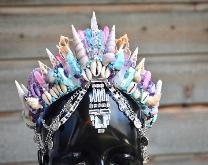 Seashell Crown, Adult Mermaid Crown, Mermaid Costume Accessory, Shell ...