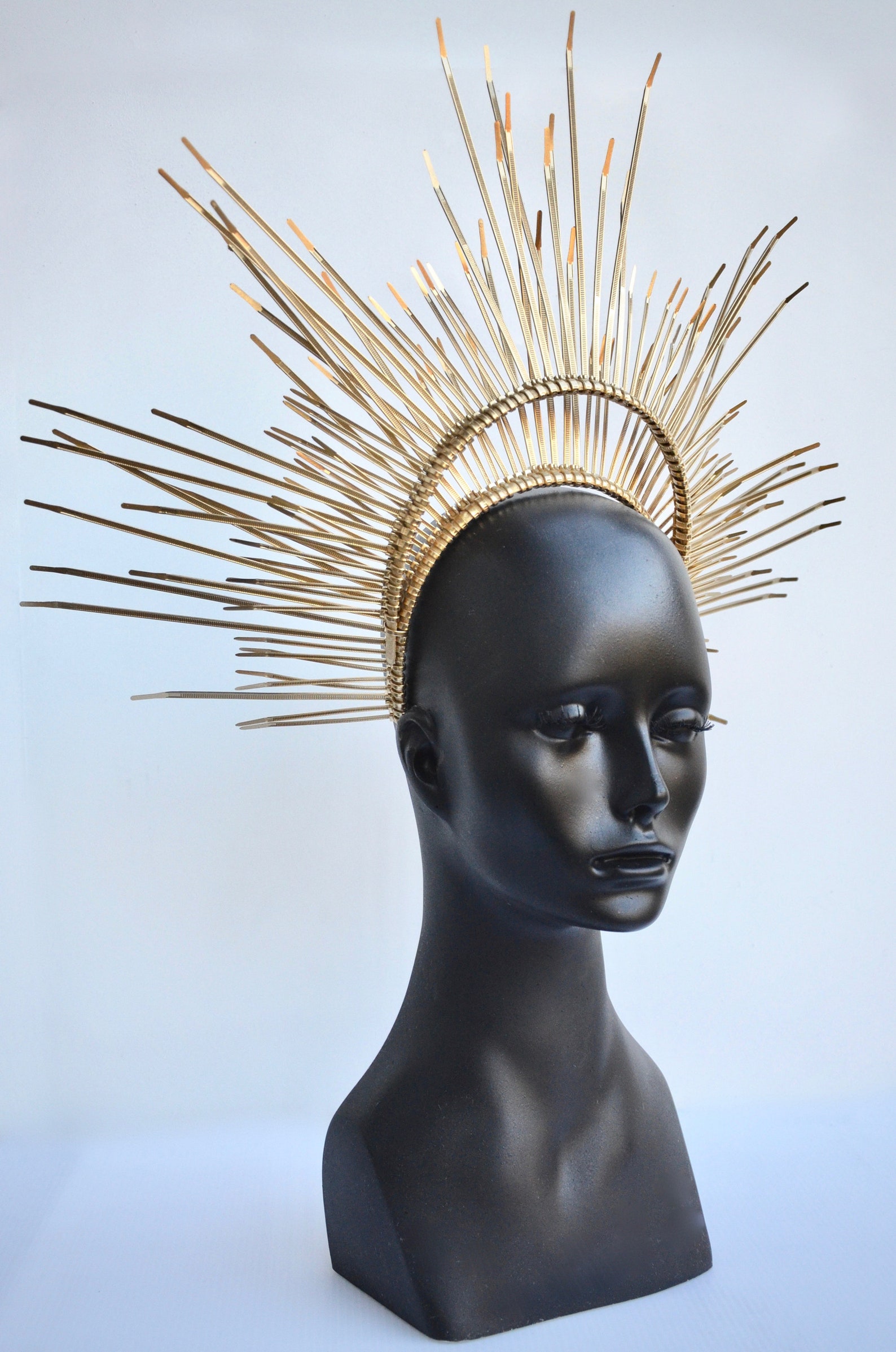 Gold Sunburst Halo Crown Spike Headpiece Gothic Crown Saint - Etsy Canada