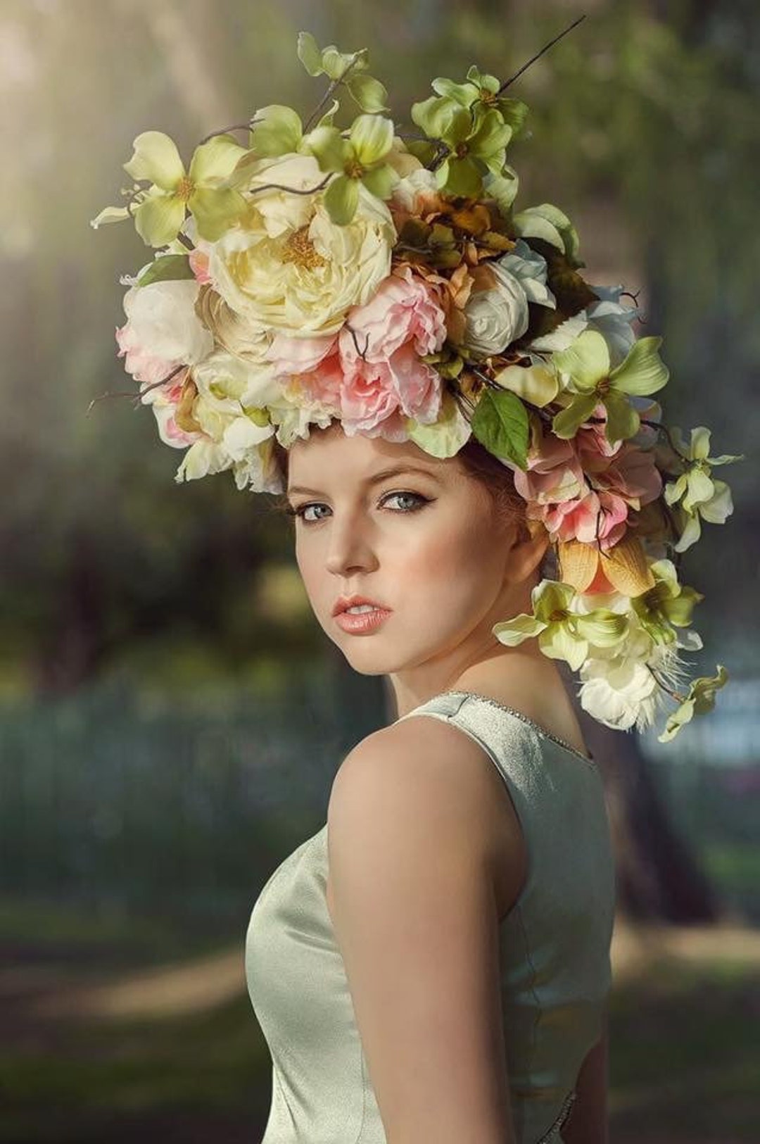 Custom Large Floral Headpiece: Goddess Headdress, Photography Prop - Etsy