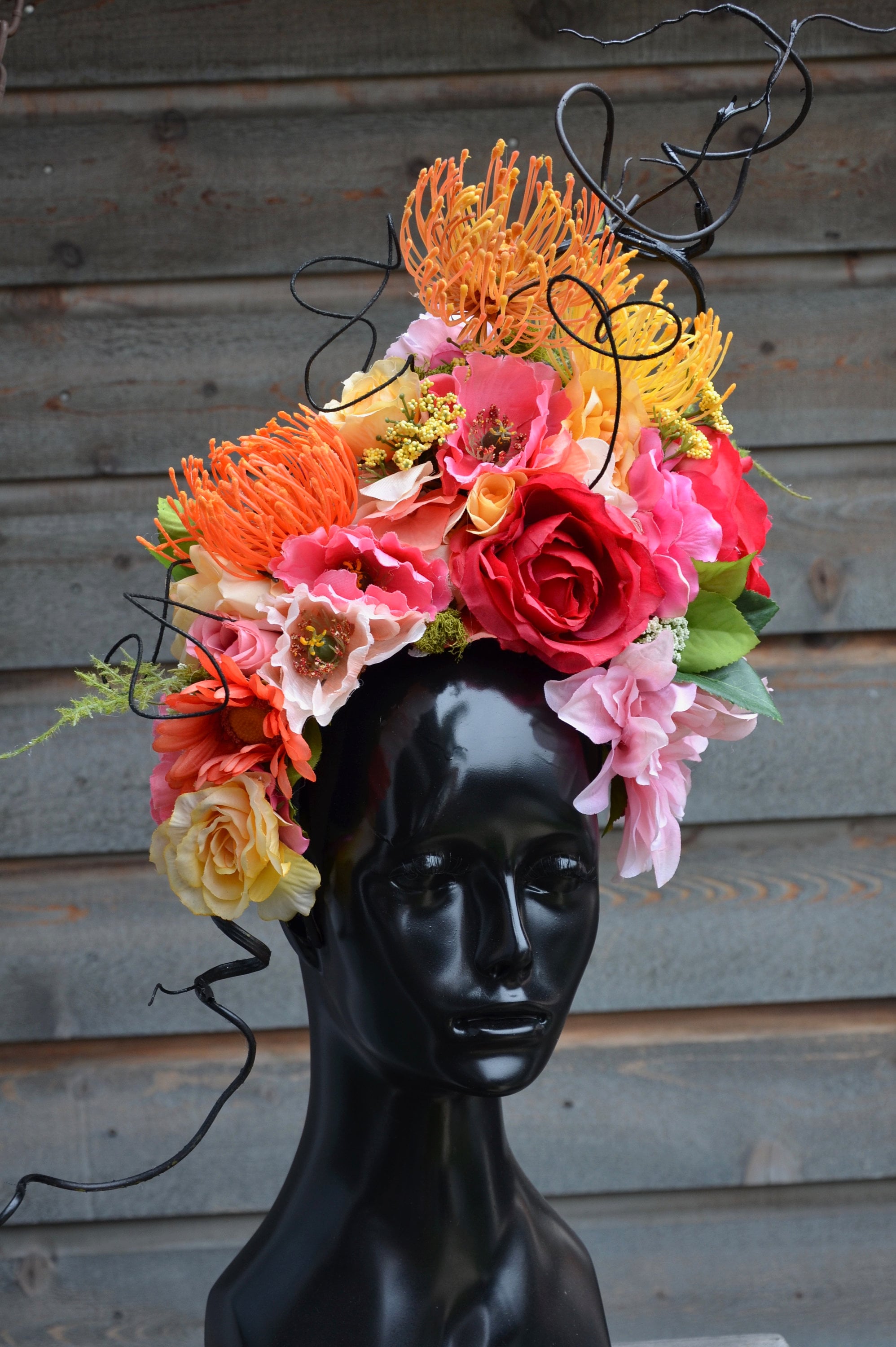 Custom Large Floral Headpiece: Goddess Headdress, Photography Prop - Etsy