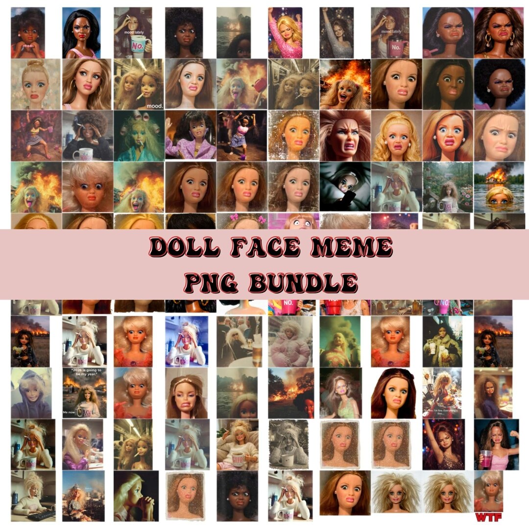 Disgusting Doll Face Meme PNG, Viral Ugly Doll Graphic (digital ...
