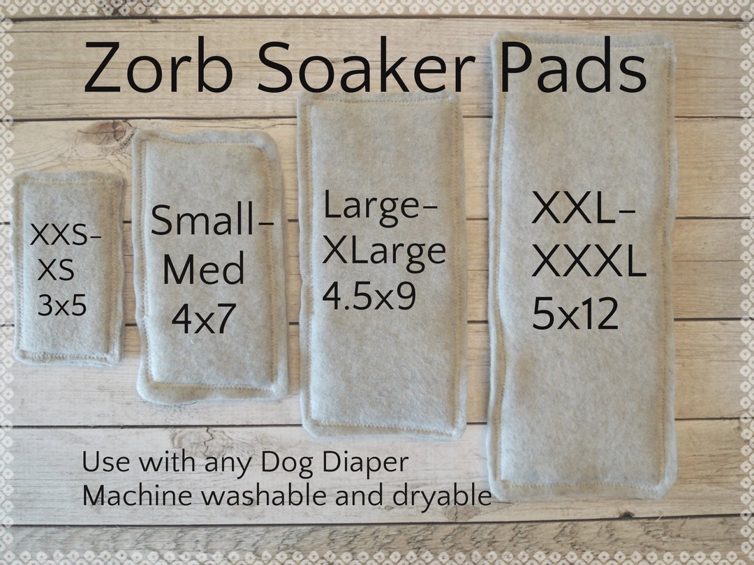 3 Pack, Dog Diaper Liner Soaker Pads, 2 Layers of Organic Zorb 3D ...