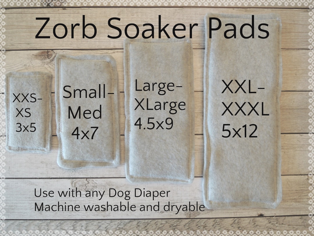 Washable Dog Diaper Soaker Pad, 2 Layers of Zorb, Use With Any Dog ...