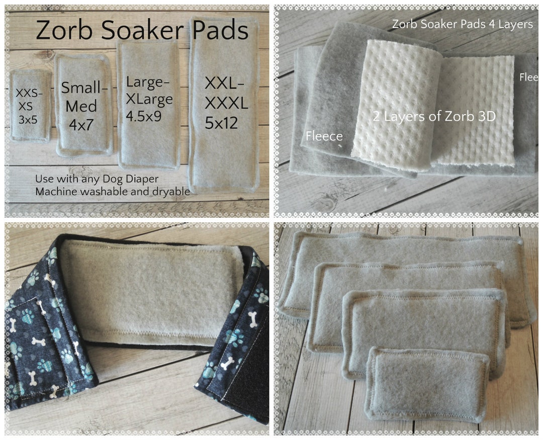 Washable Dog Belly Band Liner Soaker Pad, for Dog Diapers, 4 Sizes ...