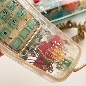 Dial up Phone- Tabletop Desktop Clear See Through Light up Landline ...