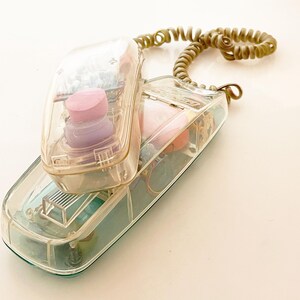 Dial up Phone- Tabletop Desktop Clear See Through Light up Landline ...