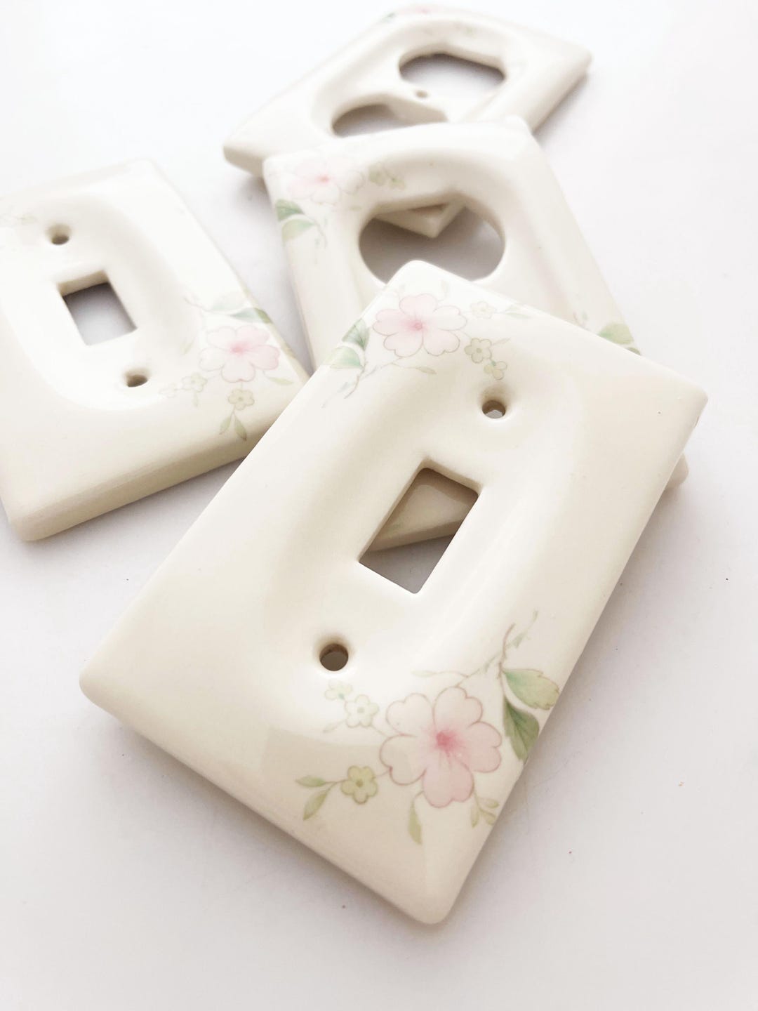 Light Switch Face Plate- Vintage Set of Two Switch Covers and Two ...
