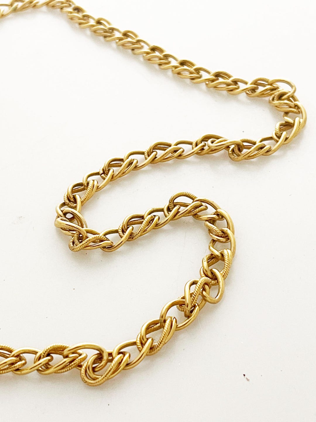 Monet Long Interlocking Chain - Vintage 80's 90's Long Neck Mess ...