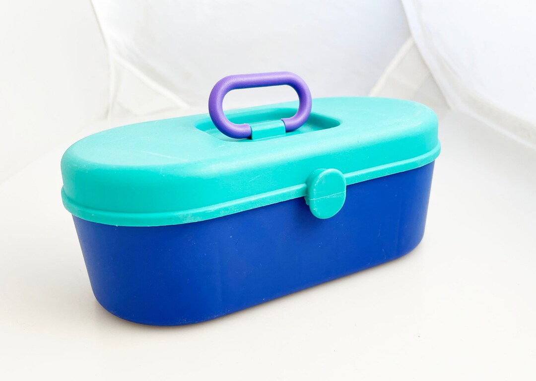 Caboodles Travel Makeup Case- Mini Blue Teal Plastic Organizer - Etsy
