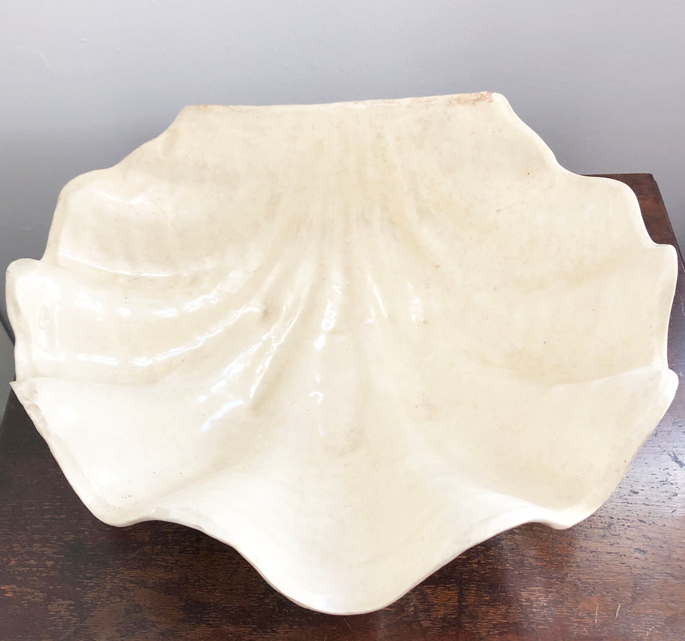 Vintage Decorative Porcelain Clam Shell Massive Tabletop | Etsy