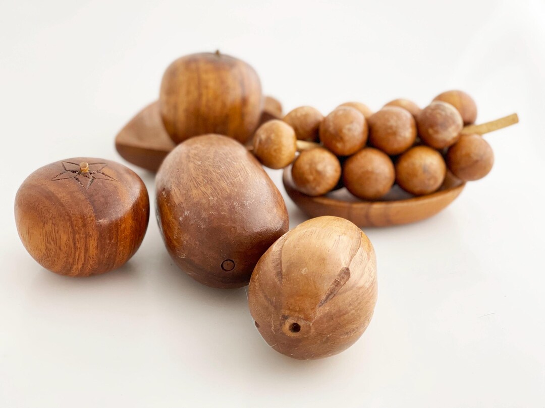 Mid-century Wooden Fruit & Vegetables - Vintage Kitchen Decor - Monkey ...