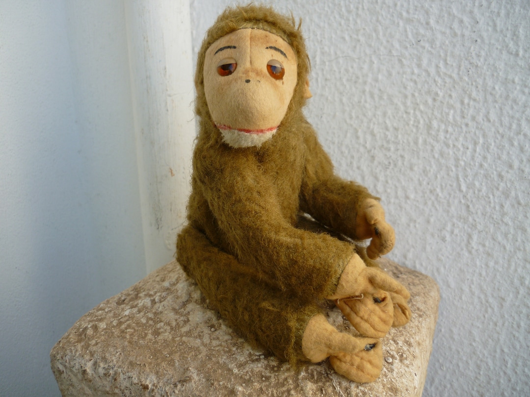 Vintage,mohair Monkey or Chimp,german,fully Jointed,worn but Very Sweet ...