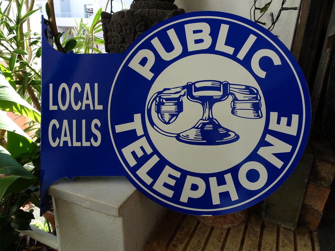 Vintage,retro Style,public Telephone,tin,flange Sign,metal Plaque,wall ...