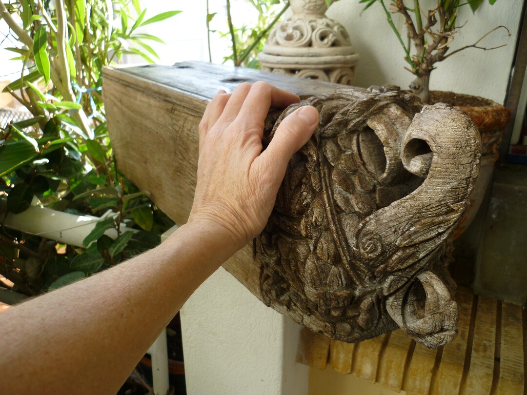 Antique,carved Indian Beam,heavy,wooden Lintel,architectural,oriental ...